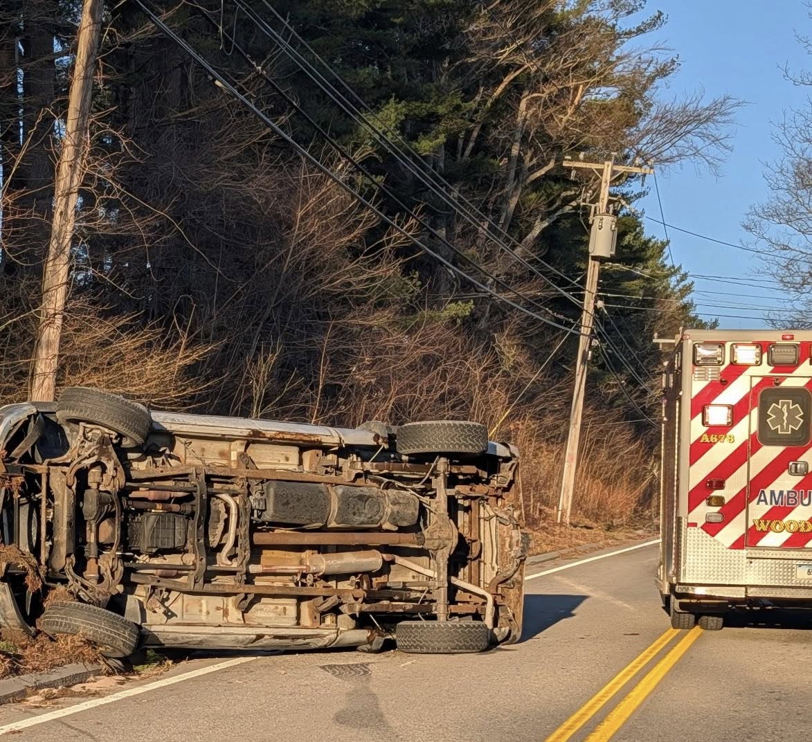 Woodstock rollover crash closes portion of Route 169, officials say