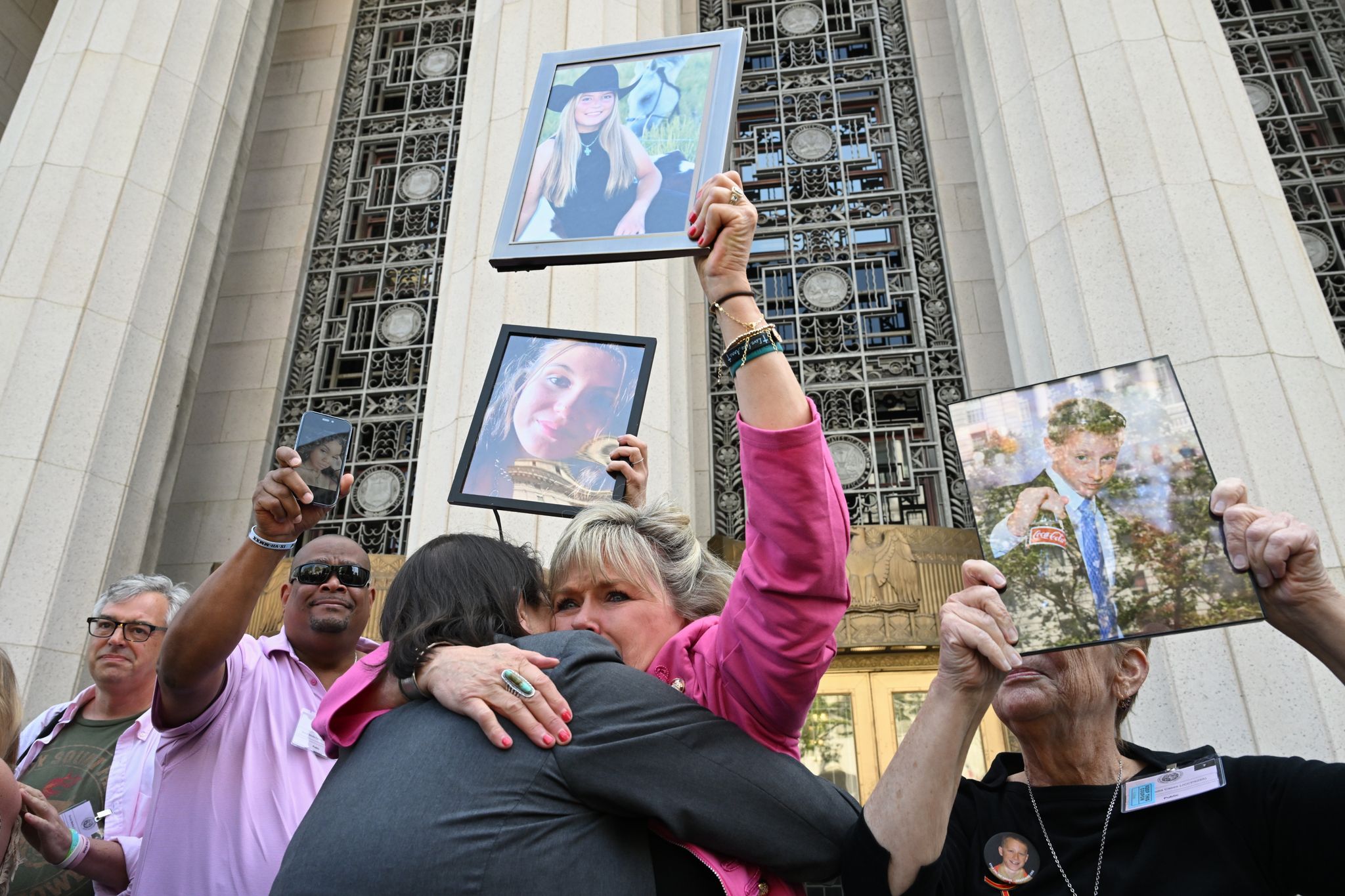 Photos show reactions after juries fault social media for harming kids