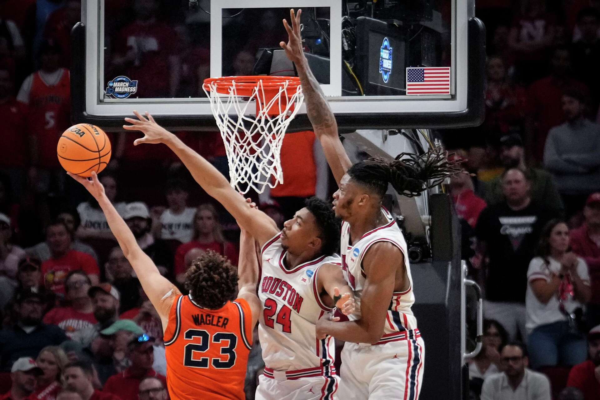 Houston's Emanuel Sharp talks about his college career after NCAA loss
