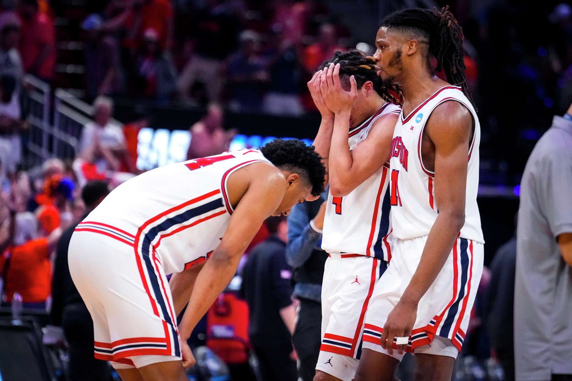 Houston's Emanuel Sharp talks about his college career after NCAA loss