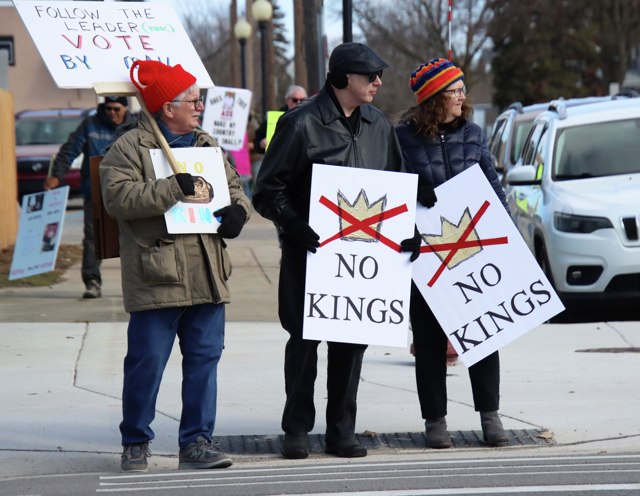 No Kings Day protesters march in downtown Bad Axe