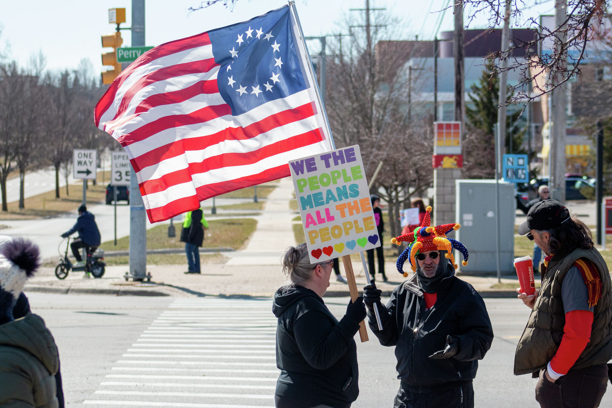 Big Rapids No Kings protest draws around 300 people