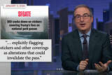 John Oliver launches printable stickers to hide Trump on park passes
