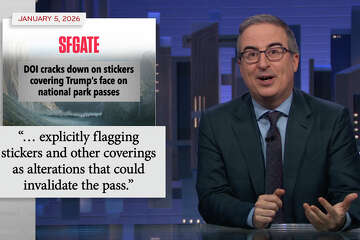 John Oliver launches printable stickers to hide Trump on park passes