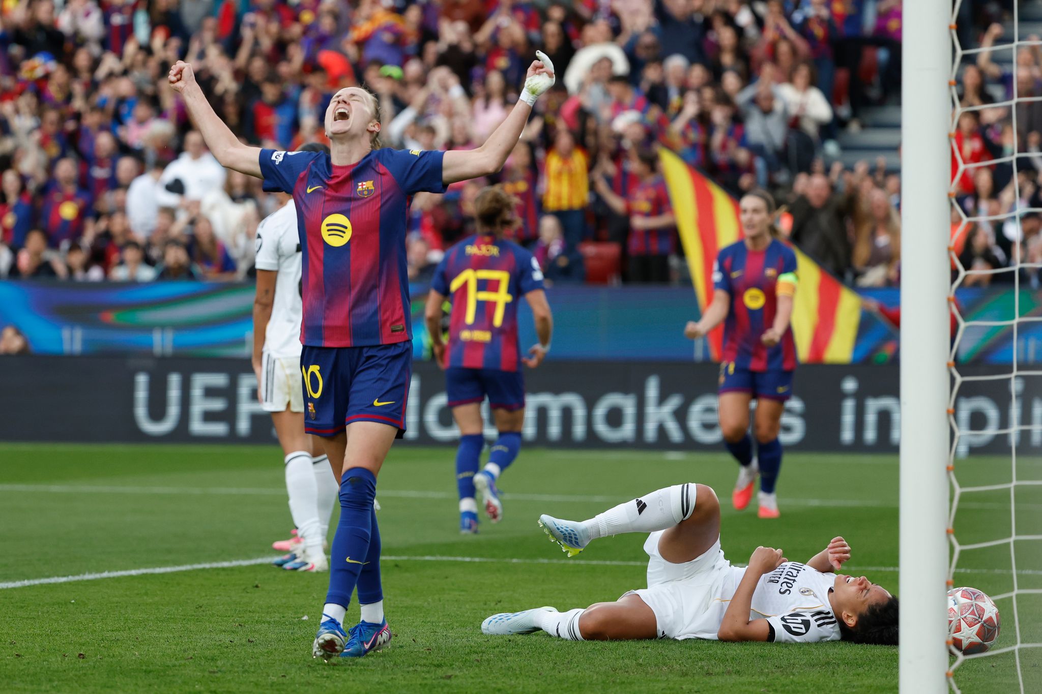 Barcelona routs Real Madrid to reach Women's Champions League ...