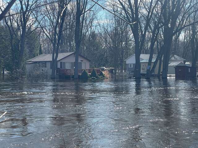 Muskegon River water levels near Evart remain around 11.6 feet