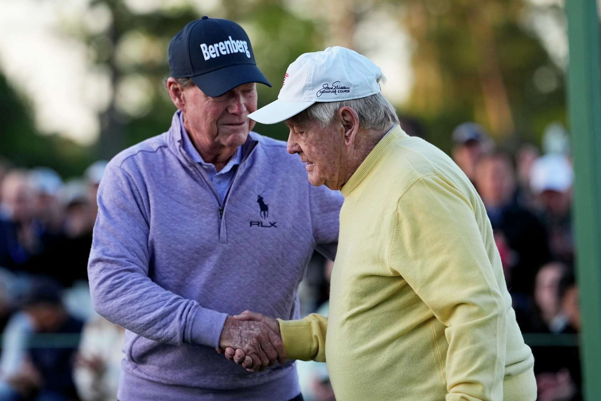 A wild hook and a big leg kick as Jack Nicklaus, Gary Player and Tom ...