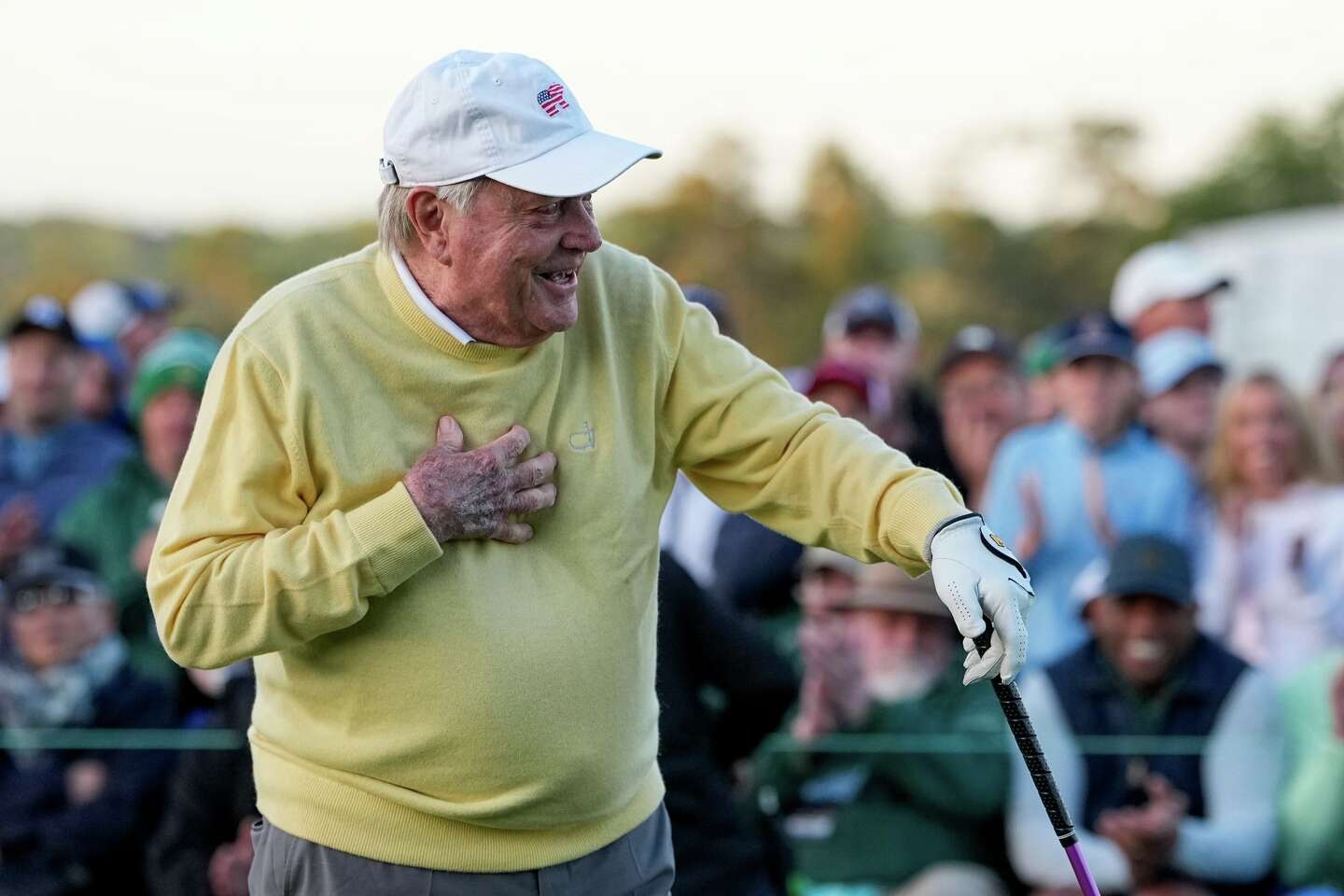 A wild hook and a big leg kick as Jack Nicklaus, Gary Player and Tom ...