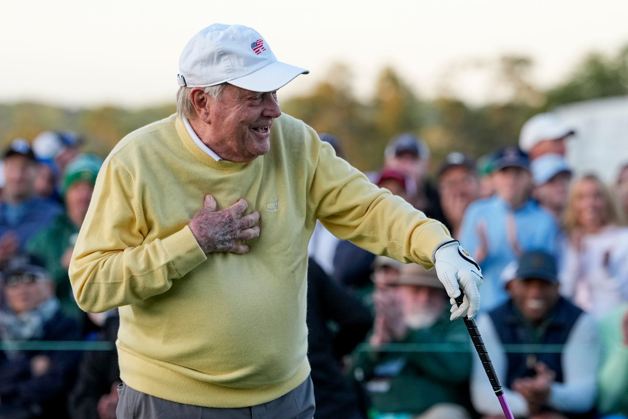 A wild hook and a big leg kick as Jack Nicklaus, Gary Player and Tom ...