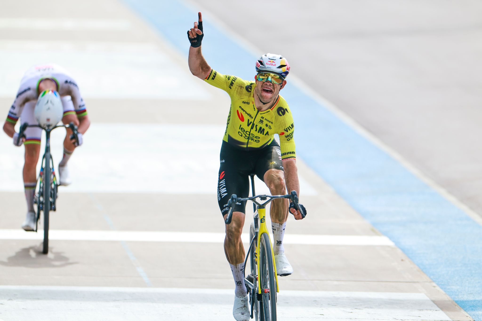 Van Aert beats Pogacar in dramatic finish to win Paris-Roubaix classic ...