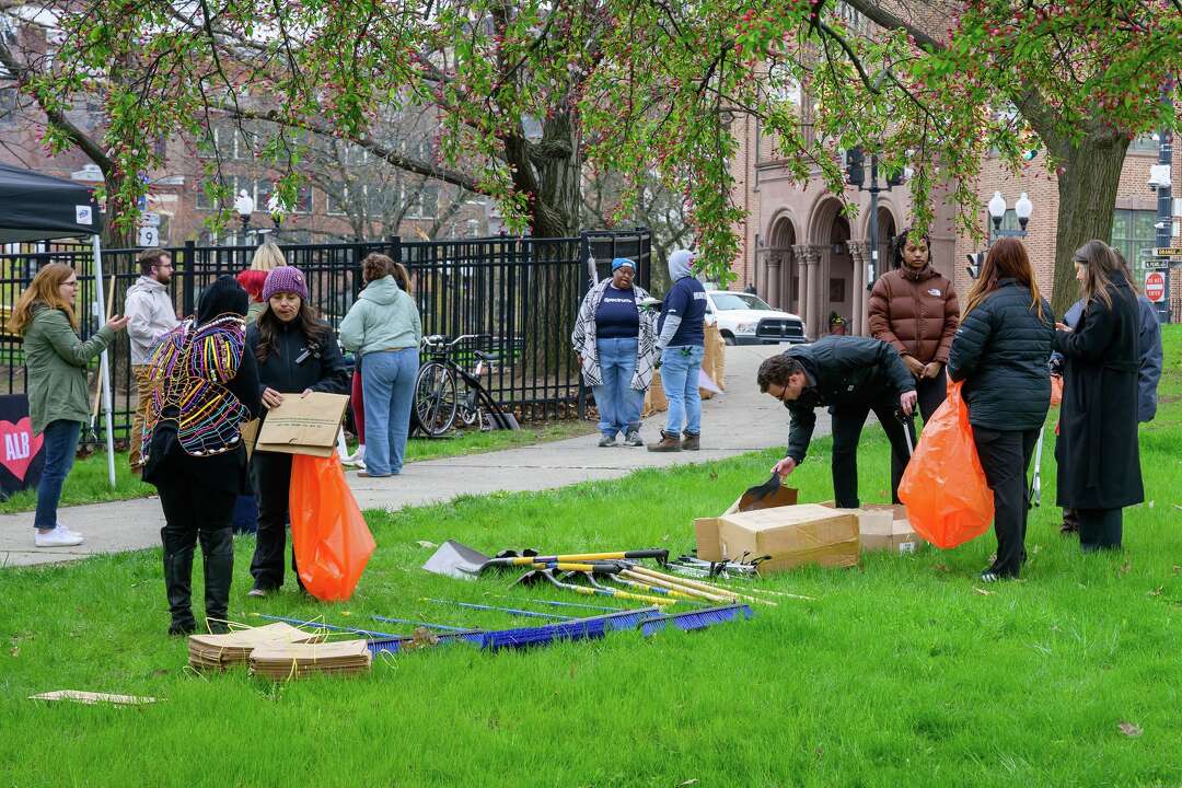 Photos: Volunteers mark Earth Day with downtown Albany cleanup