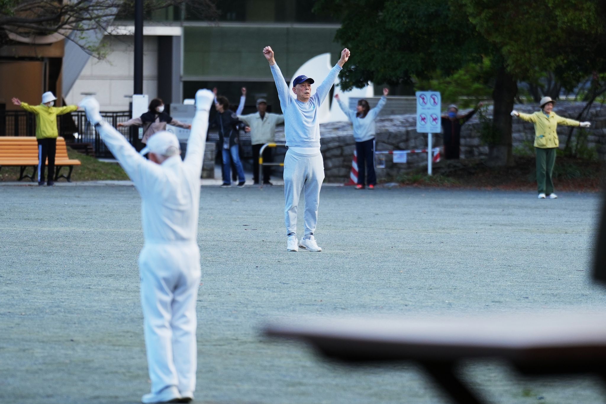 Japan awakens to Radio Taiso exercise tradition. One face of the ...