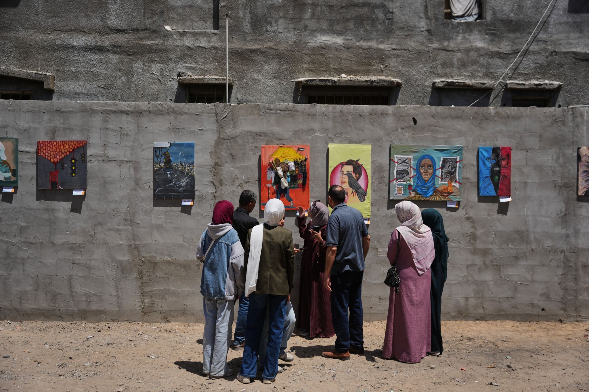 Young Palestinian artists in Gaza exhibit their impressions of war as a ...