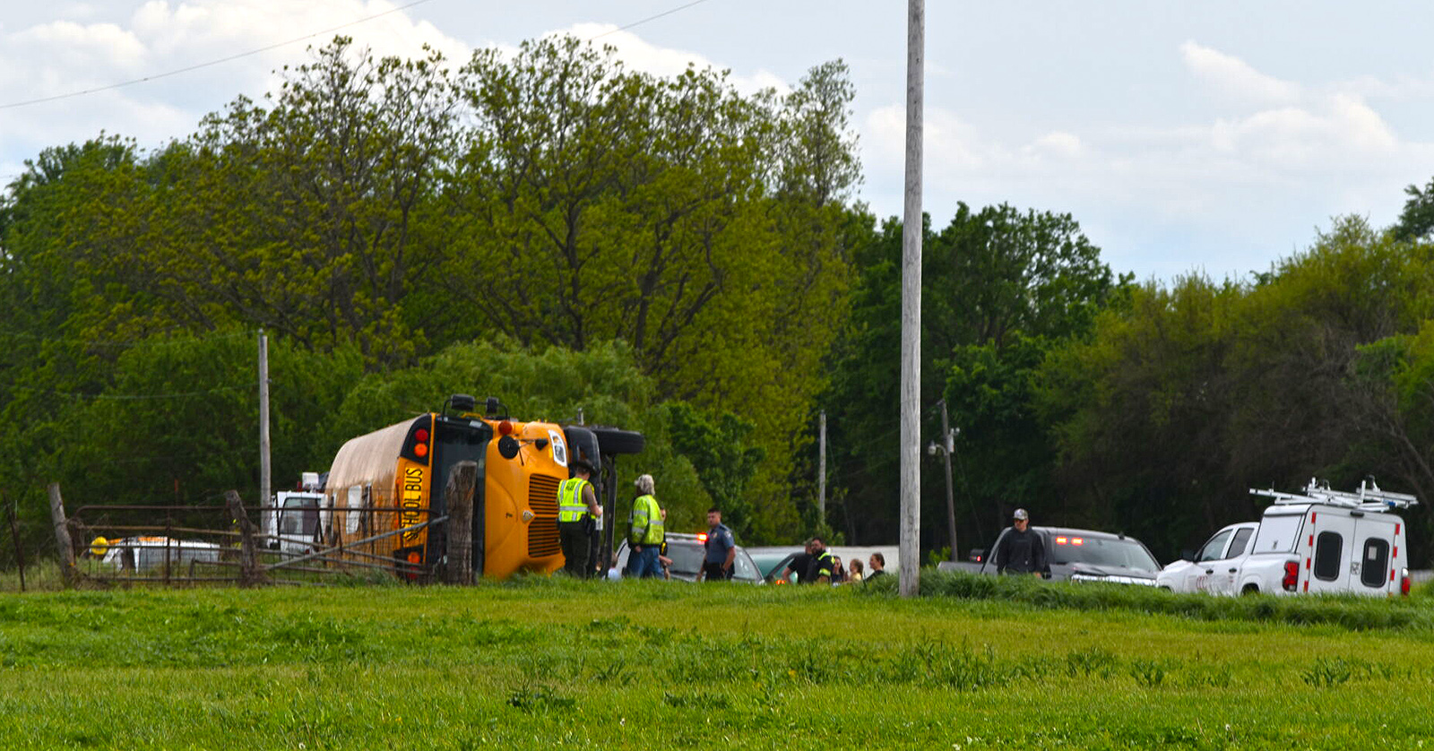 School bus rollover closes highway south of White Hall