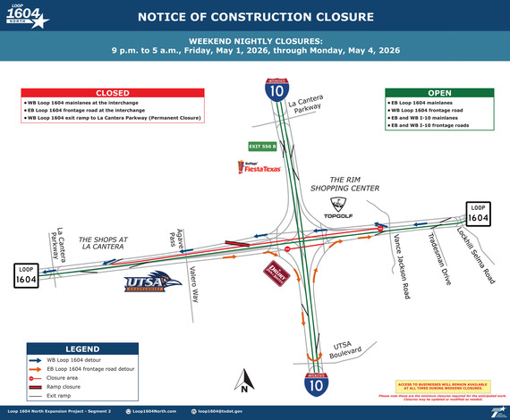 Traffic alert: More lane closures coming this weekend on Loop 1604
