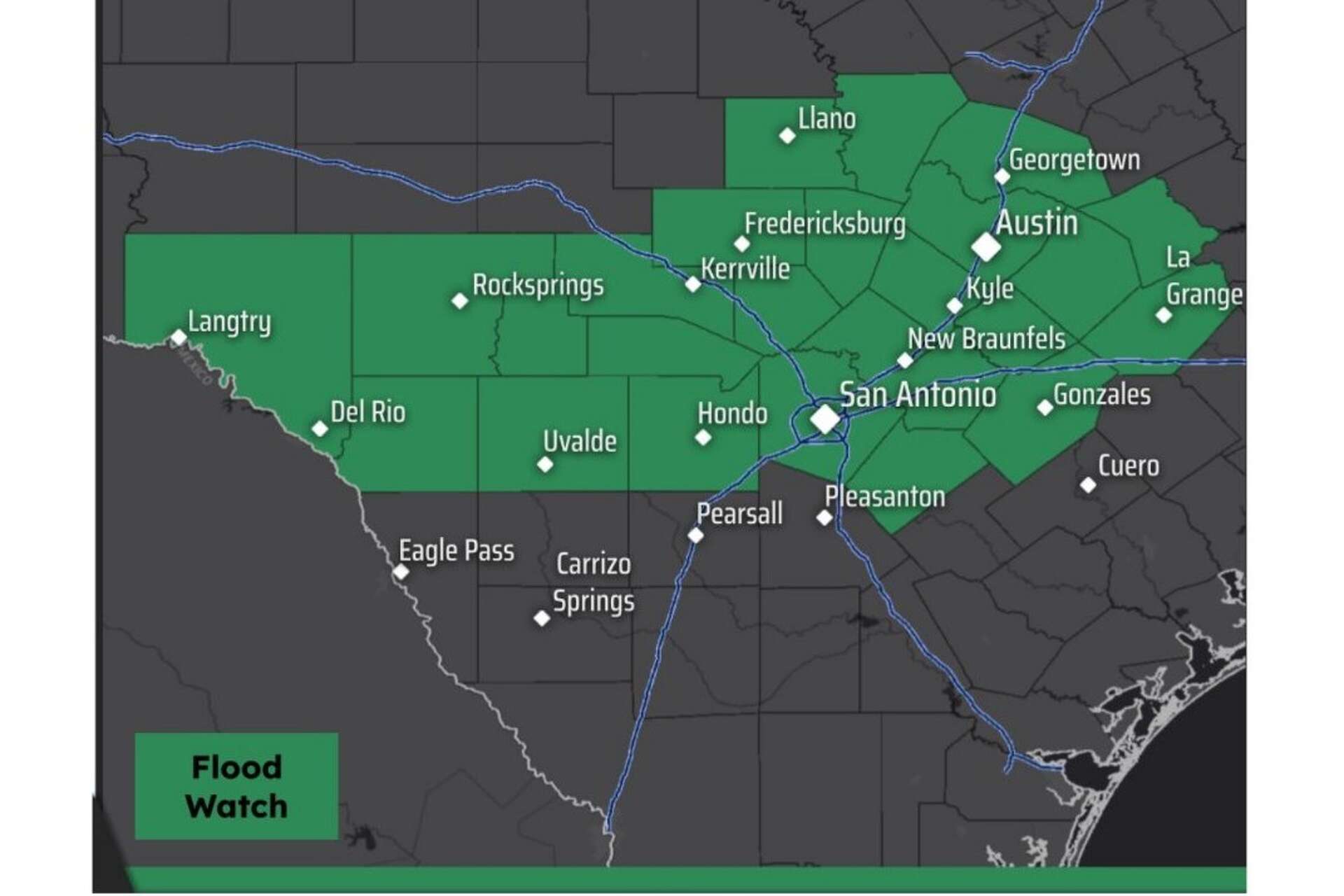 Flood watch issued for Austin, Hill Country starting 9 p.m. Thursday