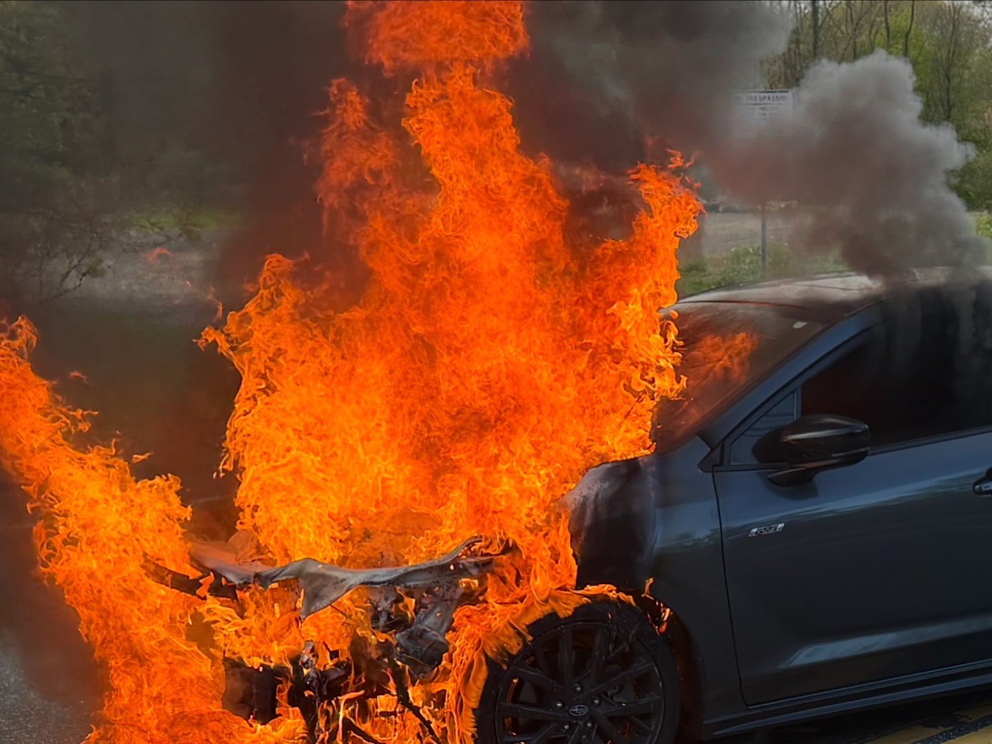 Car erupted into flames after hitting fire hydrant in Wilton: FD