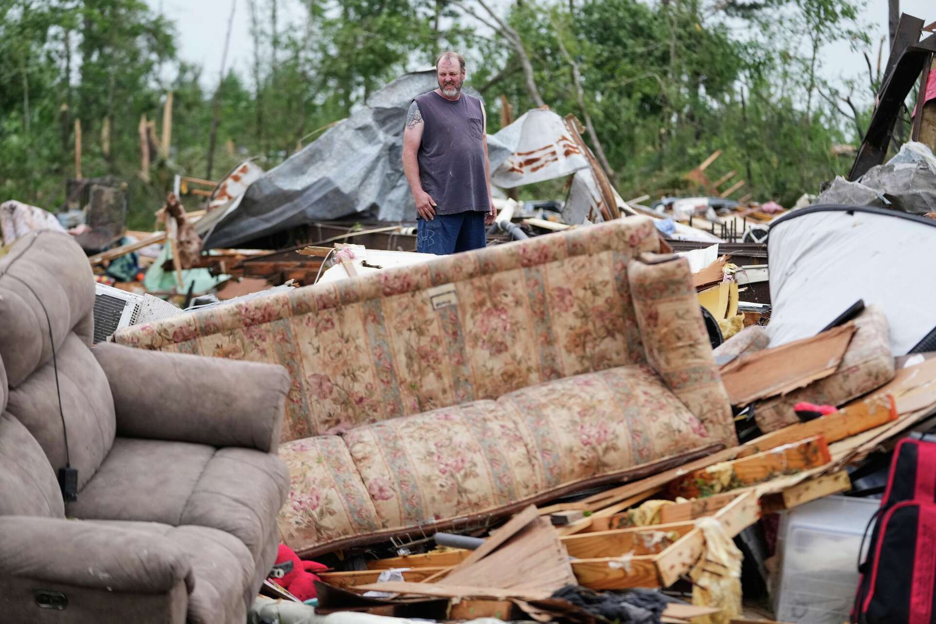 A kitten survives a tornado and his tiny meows bring rescue