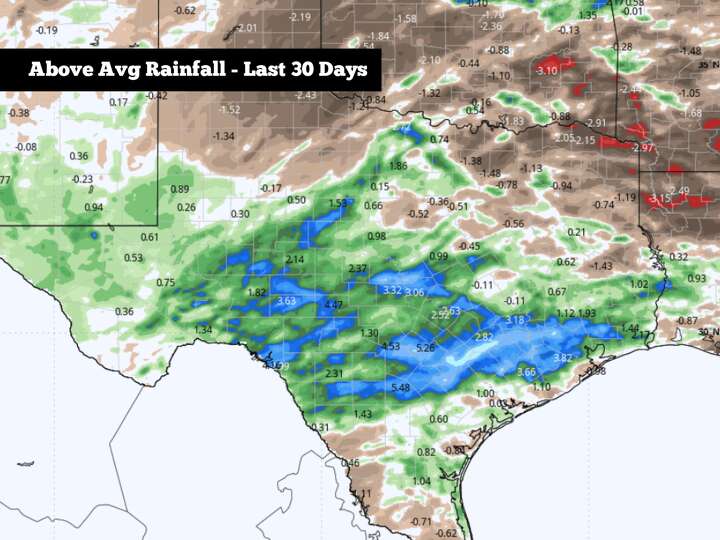 Amid heavy rain, parts of Texas are now drought-free. Here's where.