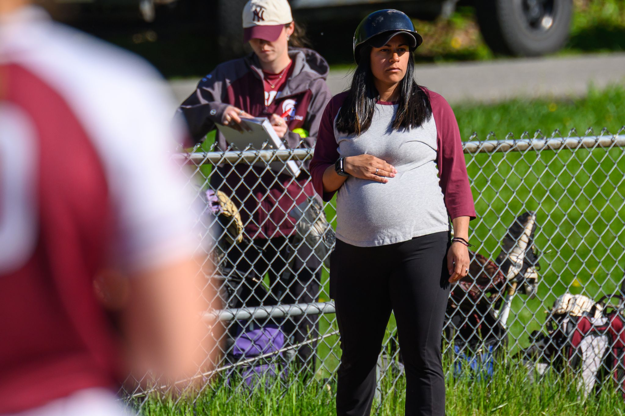 Burnt Hills softball coach leading team while expecting 3rd child