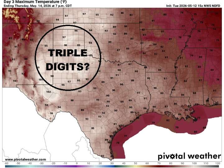100-degree heat dome could scorch parts of Texas this week. See where