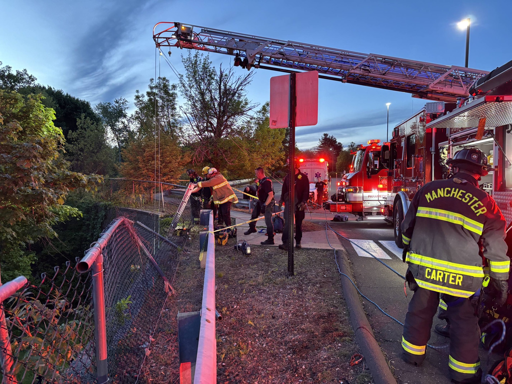 Person seriously hurt in 20-foot fall in Manchester, officials say