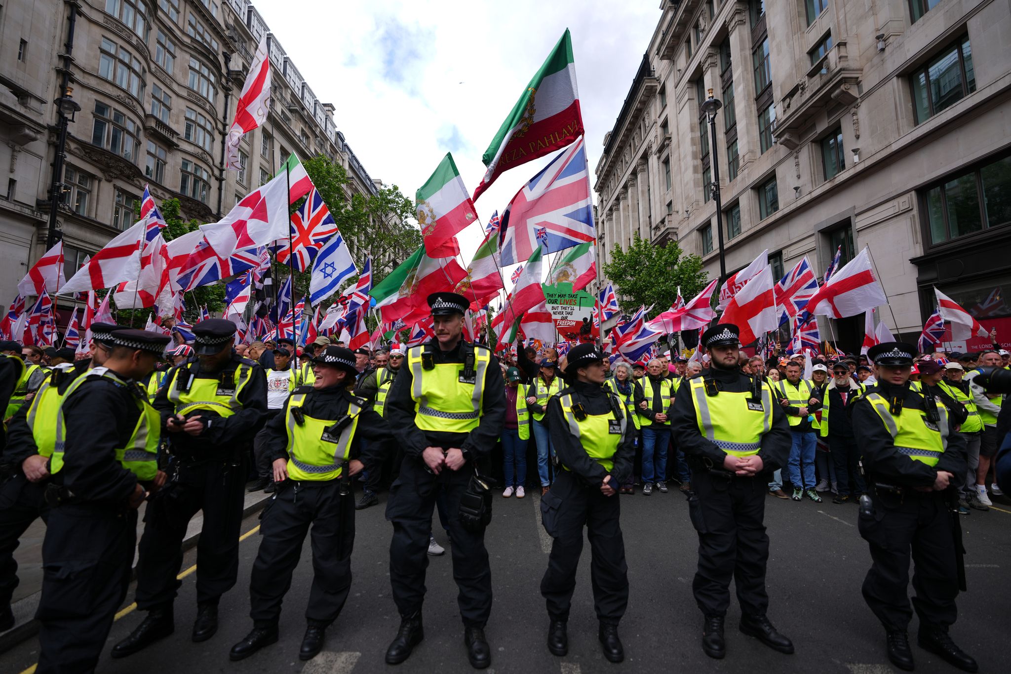 London police were out in force to deal with rival rallies and a soccer ...