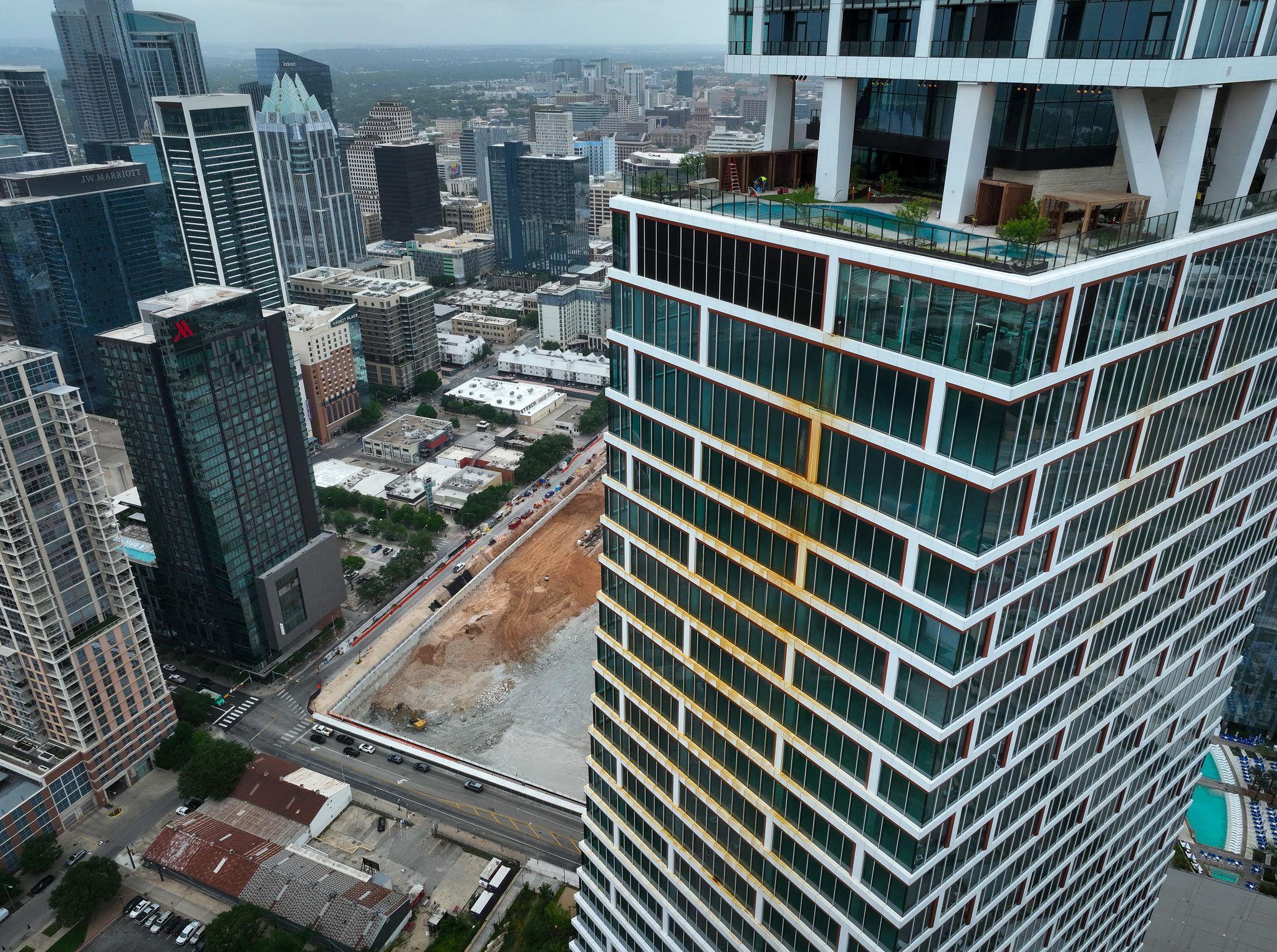 Photos: Rust stains on Austin’s Waterline skyscraper