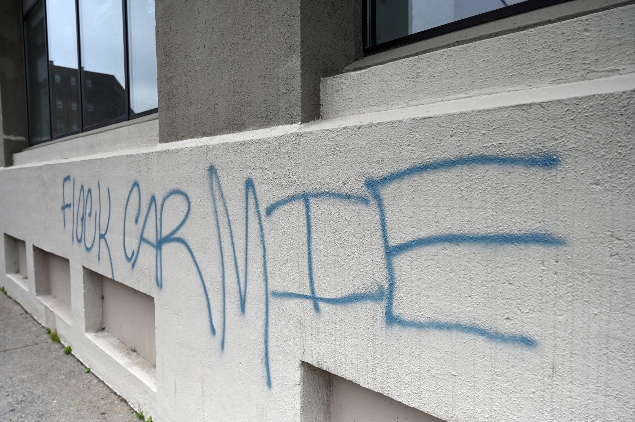'Flock' graffiti found at Troy City Hall site, downtown businesses