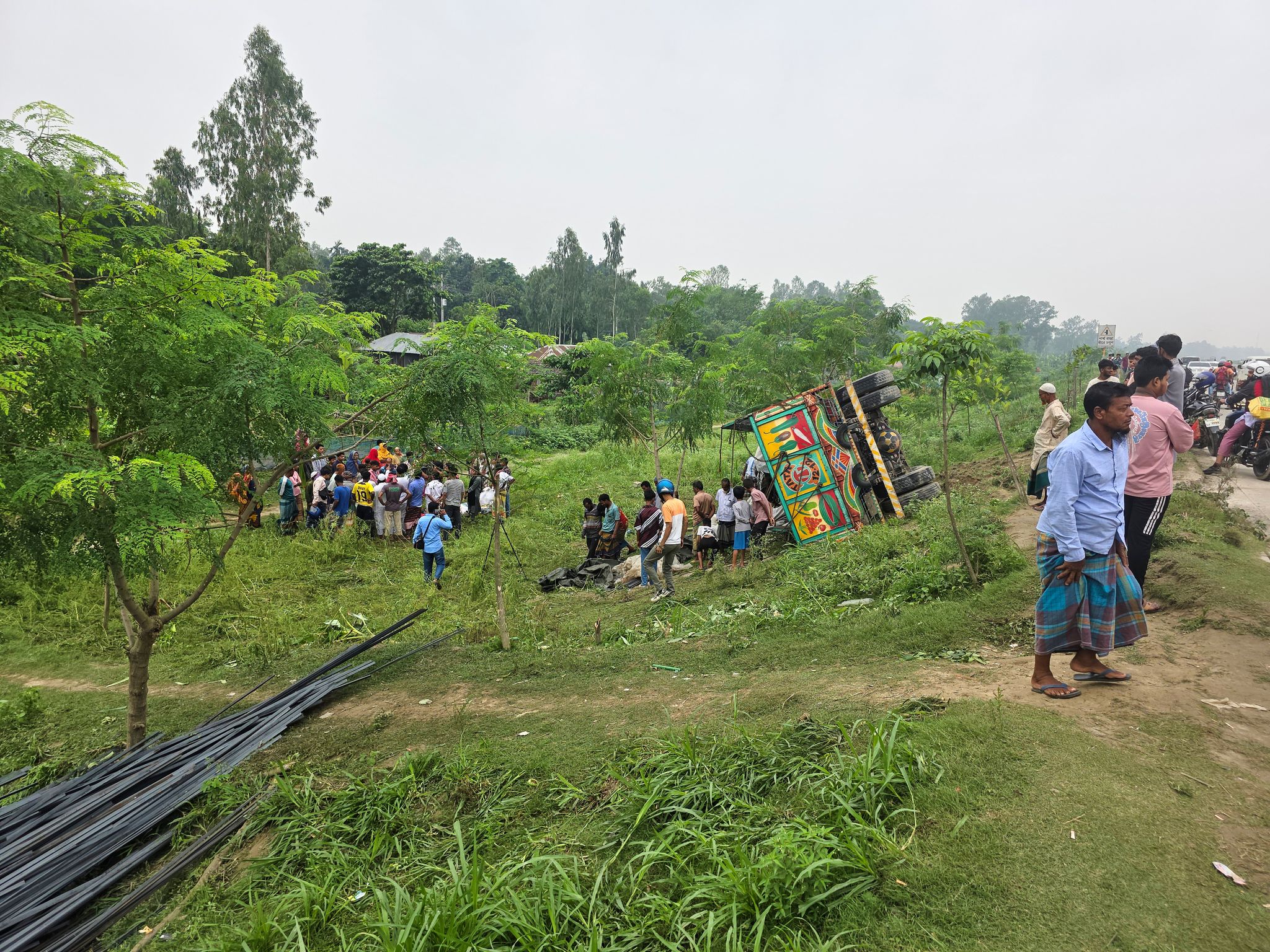 Truck overturns in central Bangladesh, killing at least 15 people