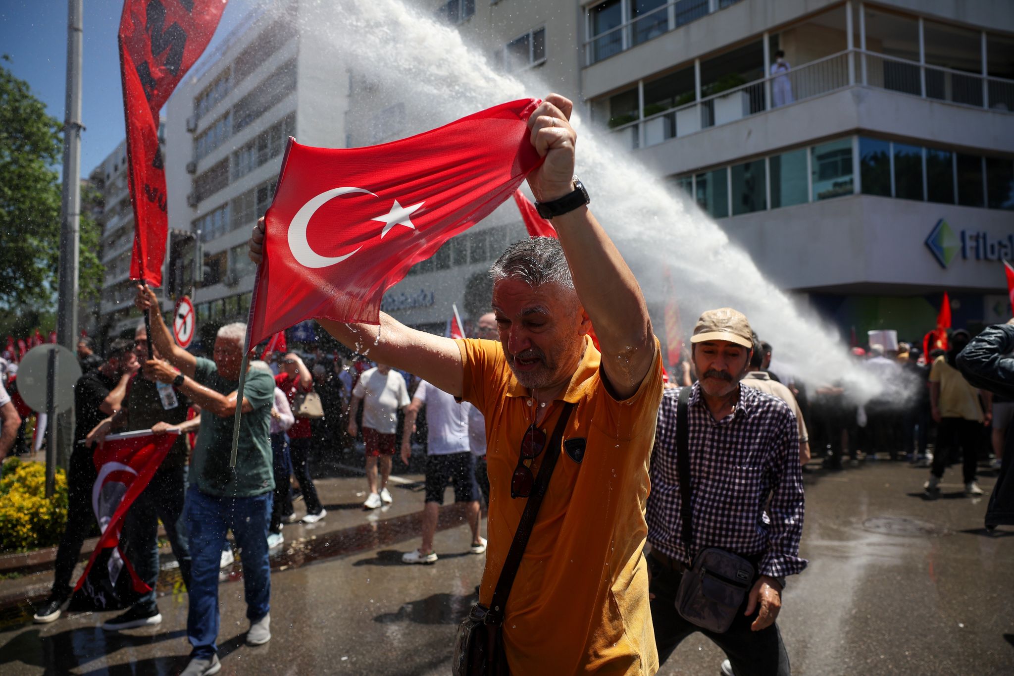 Turkish riot police use water cannons ahead of deposed opposition ...