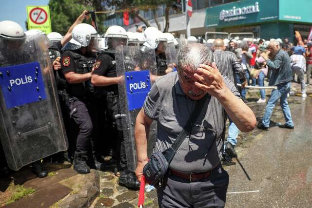 Turkish riot police use water cannons ahead of deposed opposition ...