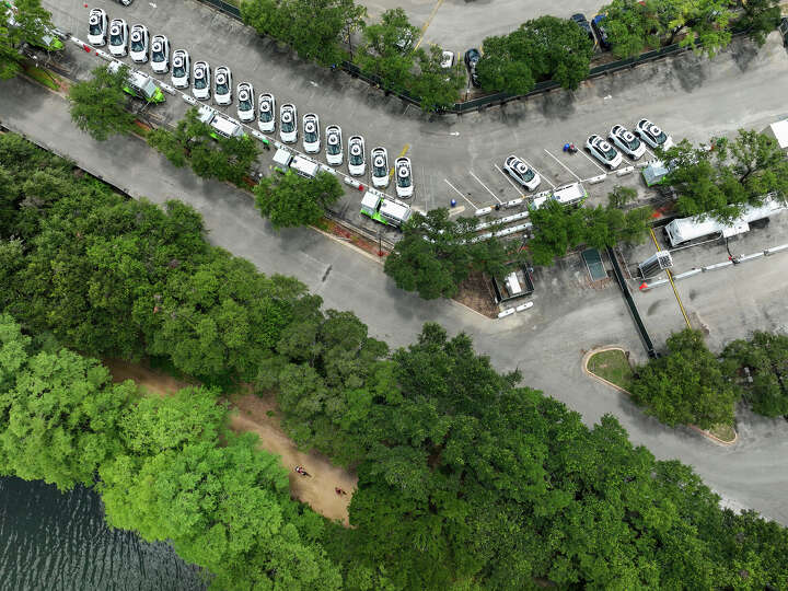 Why is Uber charging Waymos near Lady Bird Lake in Austin?