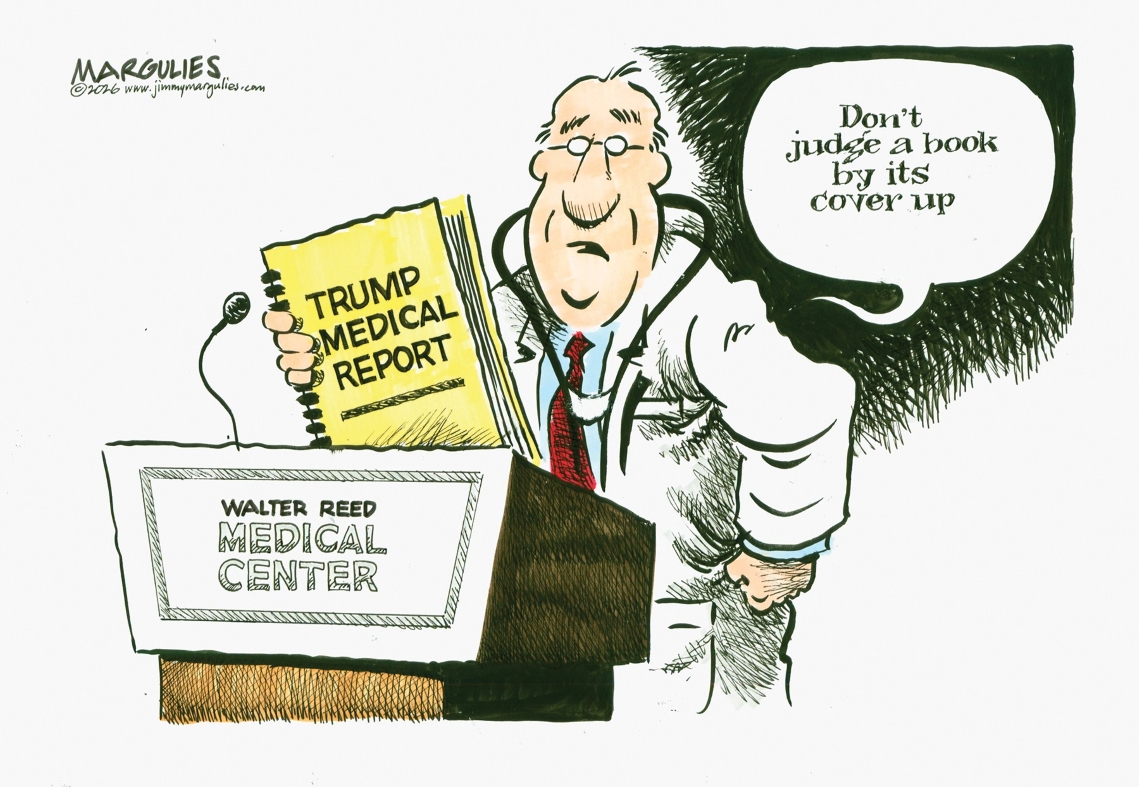 Editorial cartoon: Trump's medical report