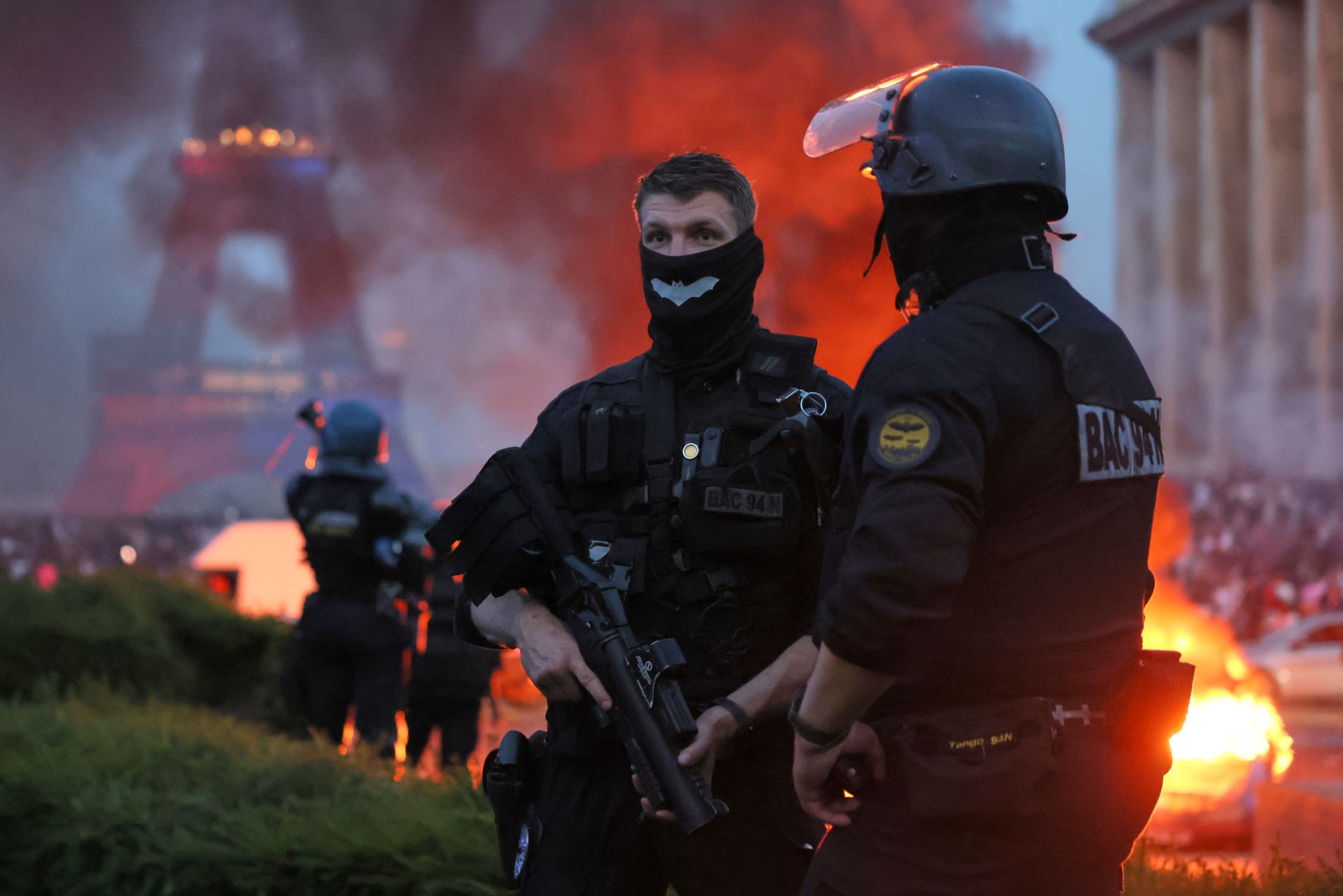 Paris police detain dozens after violence erupts during celebrations of ...