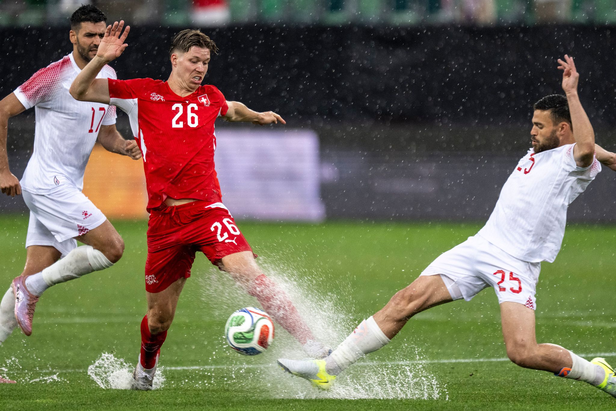 Weather chaos hits World Cup warmup game featuring two final whistles ...