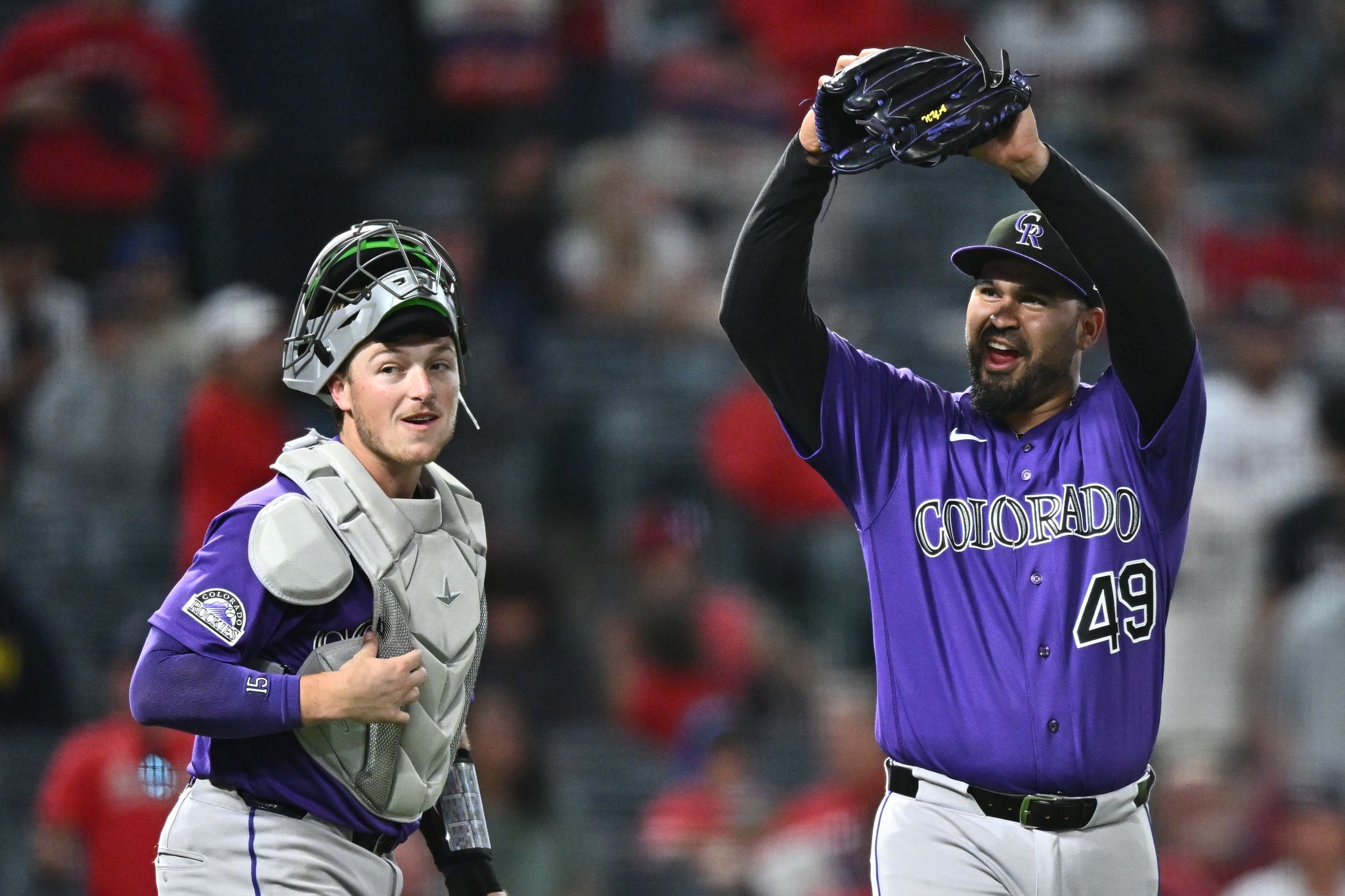 Goodman's 3-run homer and Rumfield's sac fly help Rockies rally for 9-8 ...