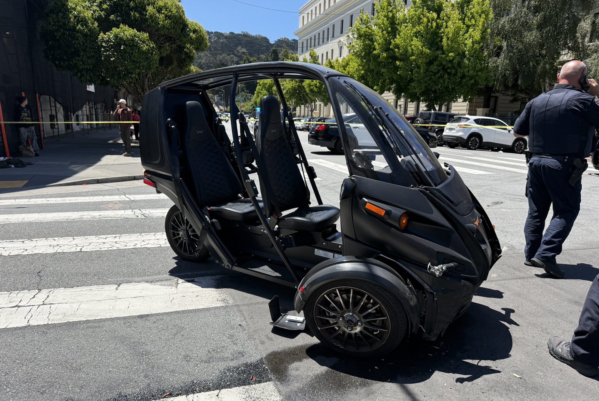 Video shows occupant flung from three-wheeler in S.F. crash