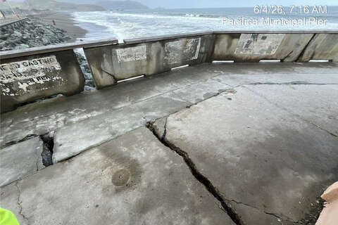 Giant crack in concrete walkway closes Bay Area's Pacifica pier
