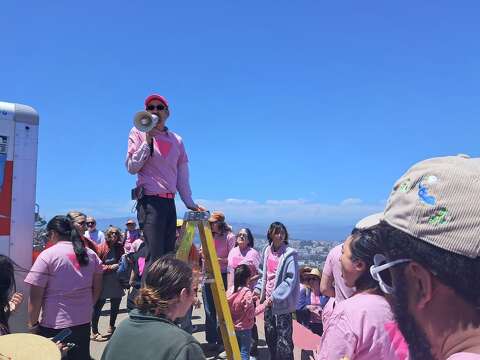 SF: Volunteers Lay Out Pink Triangle In Observance Of Lgbtq+ Pride
