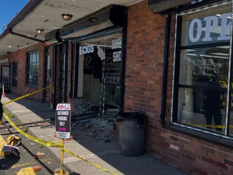 Car crashes into East Haven building on Foxon Road, officials say