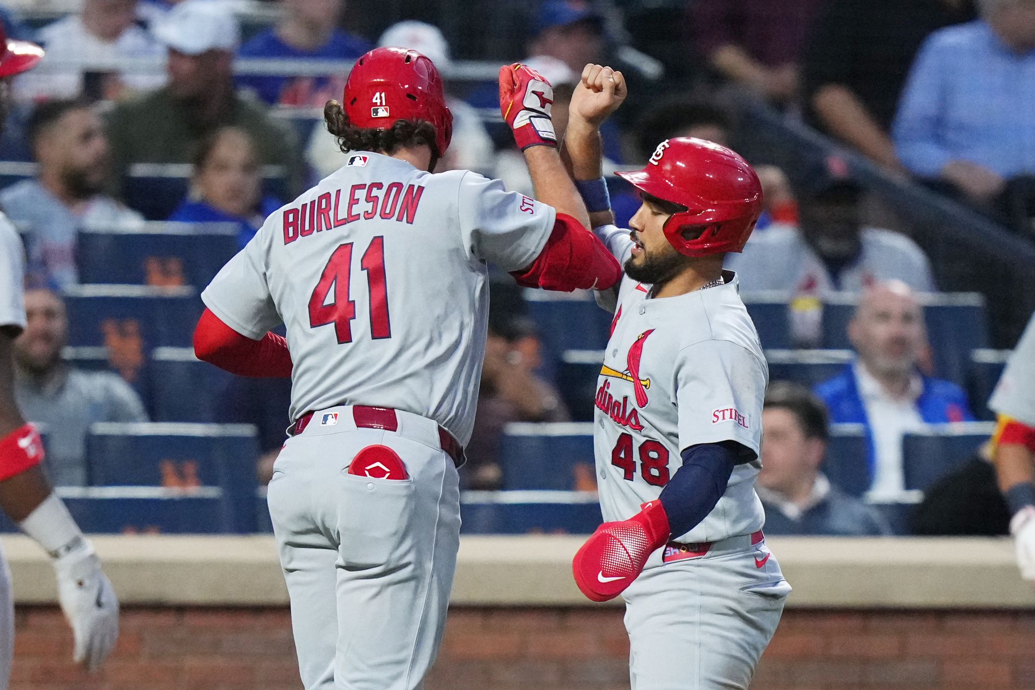 Burleson homers and drives in 3 to back May as Cardinals blank Mets 7-0 ...
