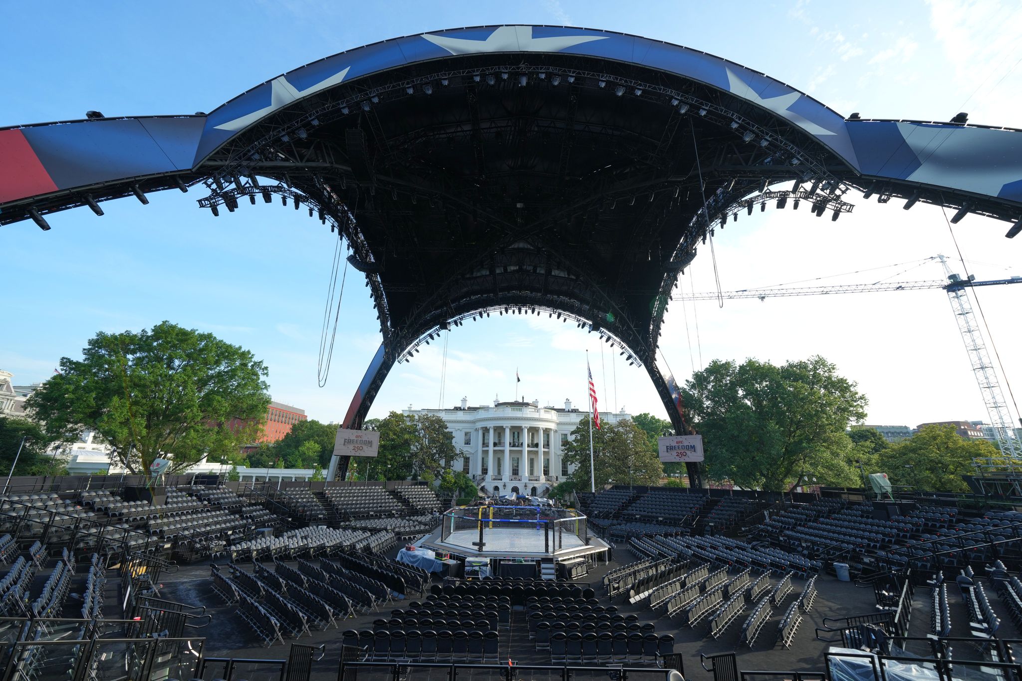 An octagon on the White House lawn for Trump's 80th birthday and the ...