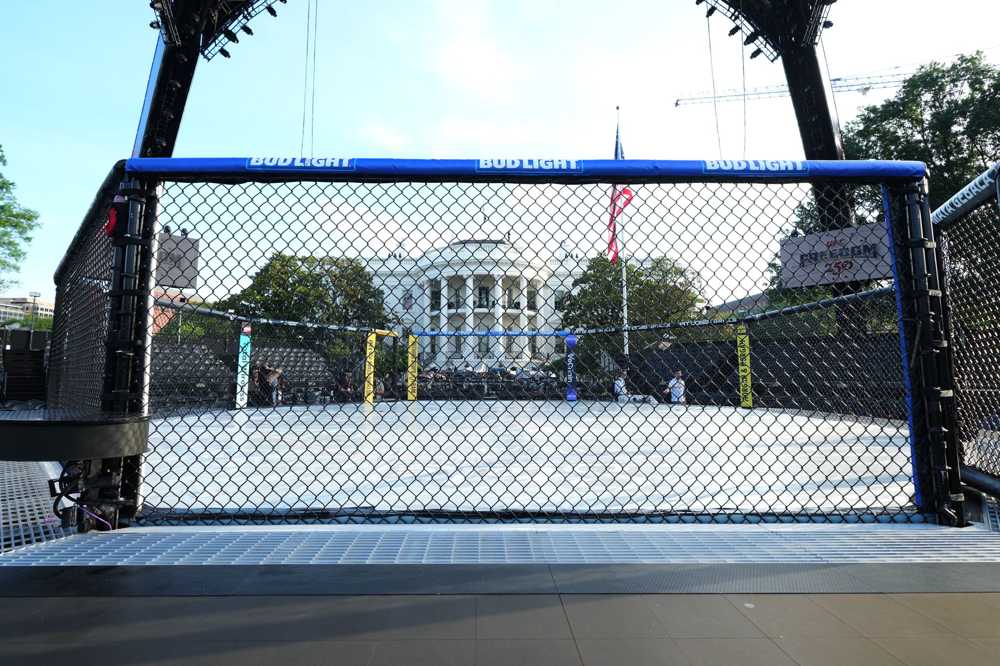 Lights! Camera! Cage match! The White House lawn's Octagon is ready for ...