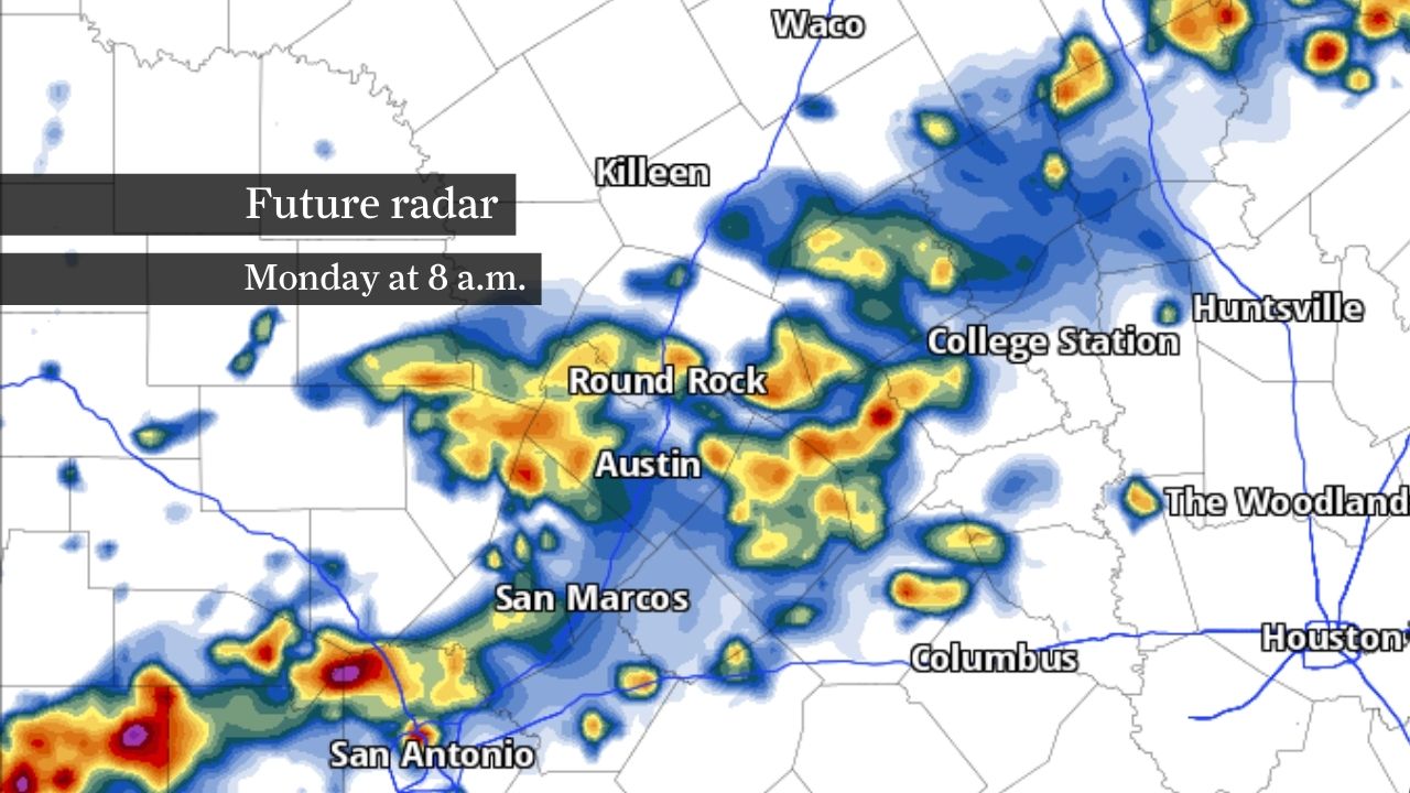 Austin storm chances increase Monday under flood watch