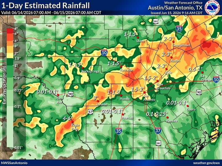 Here’s a look at rainfall totals from across Central Texas and Austin