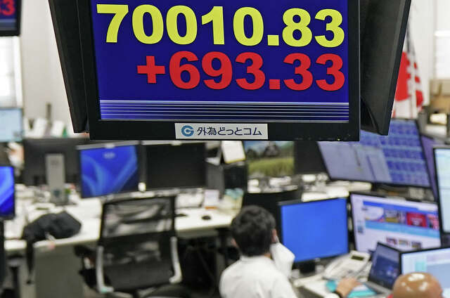 Asian shares are mostly higher and Japan's Nikkei tops 70,000 before ...