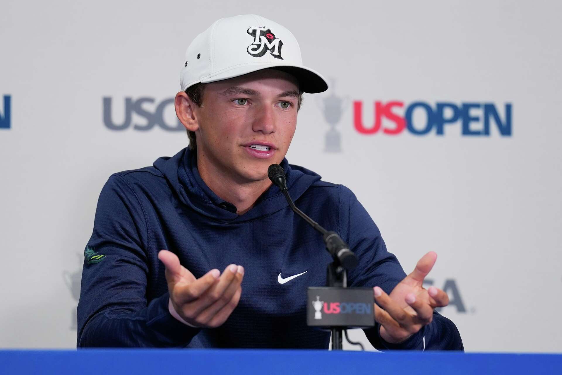 Miles Russell is 17 and in his first U.S. Open. It's not his first time ...
