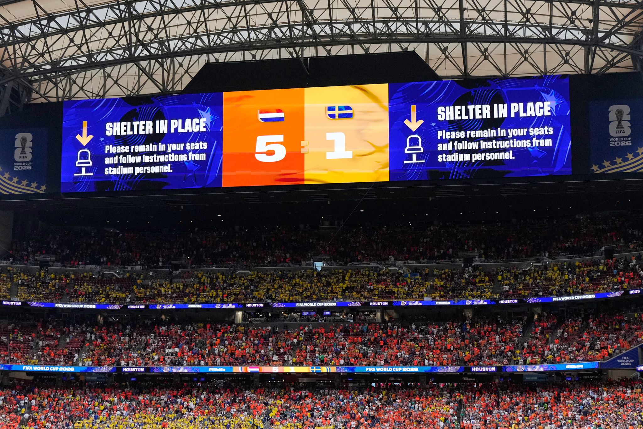 Fans told to shelter in place after Netherlands' 5-1 win over Sweden in ...