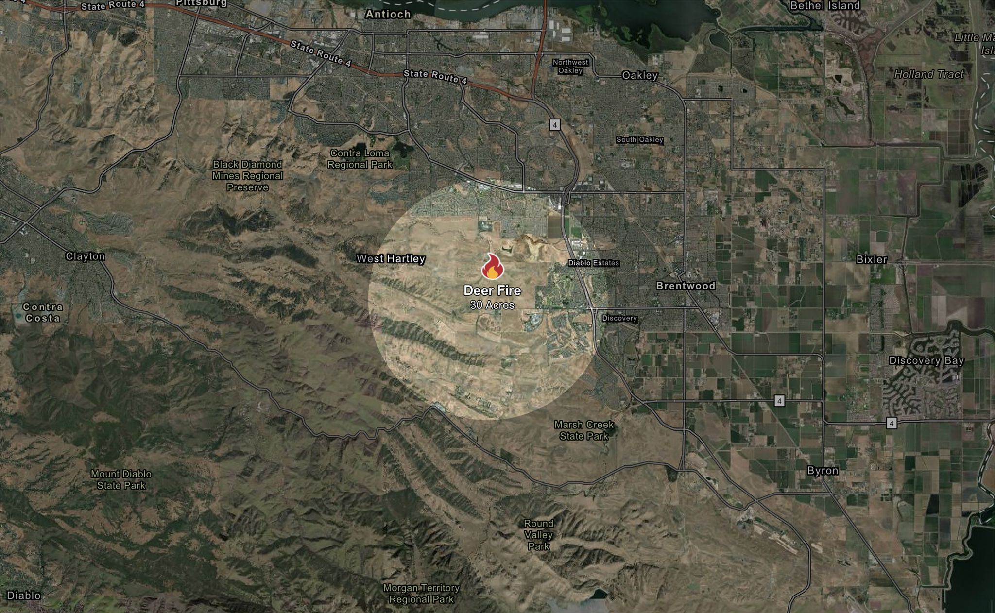Contra Costa Co.: Southern Antioch Wildfire Covers 30 Acres ...